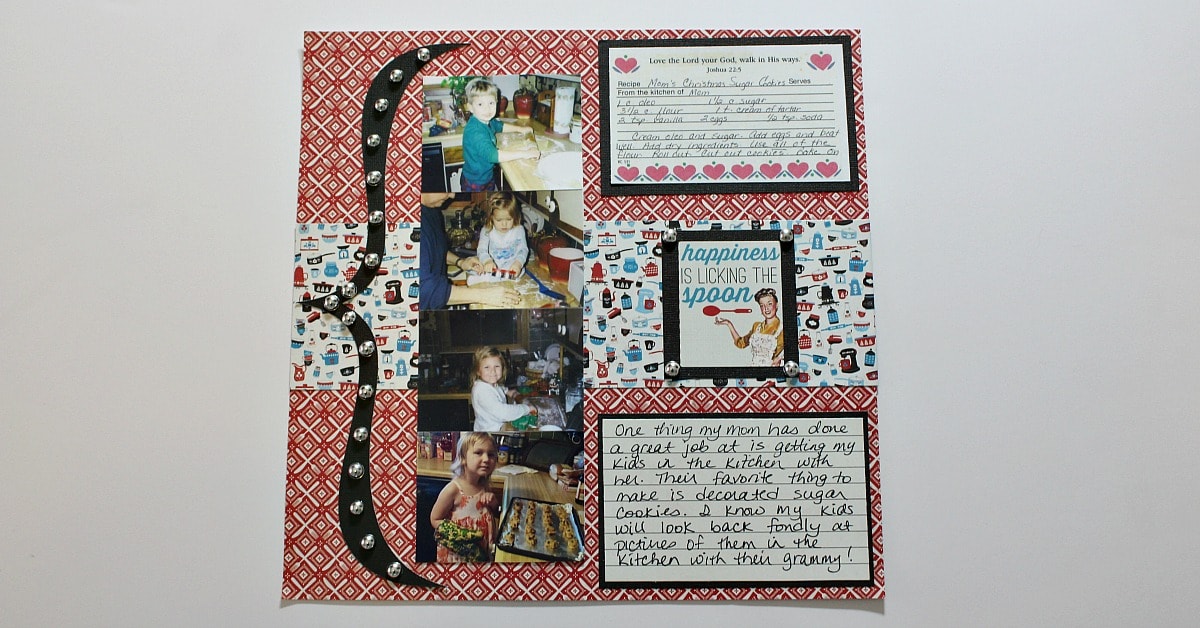 Recipe Card Scrapbook Layout - Life is Sweeter By Design