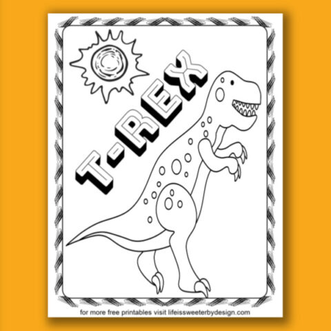 Dinosaur Coloring Pages - Life is Sweeter By Design