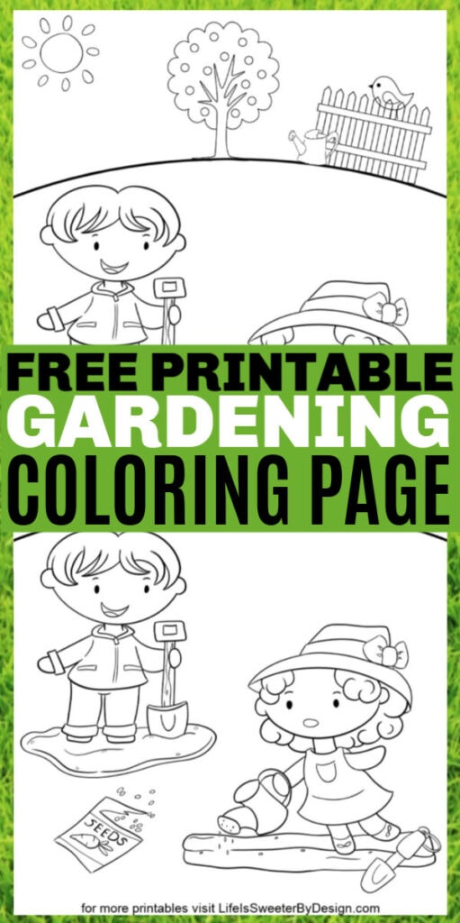 Gardening Coloring Page - Life is Sweeter By Design