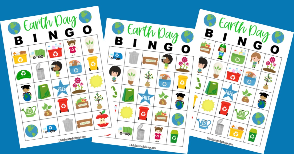 Printable Earth Day Bingo Cards for Class - Life is Sweeter By Design
