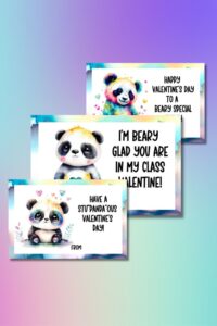 Free Printable Cute Panda Valentine Cards for Kids - Life is Sweeter By ...