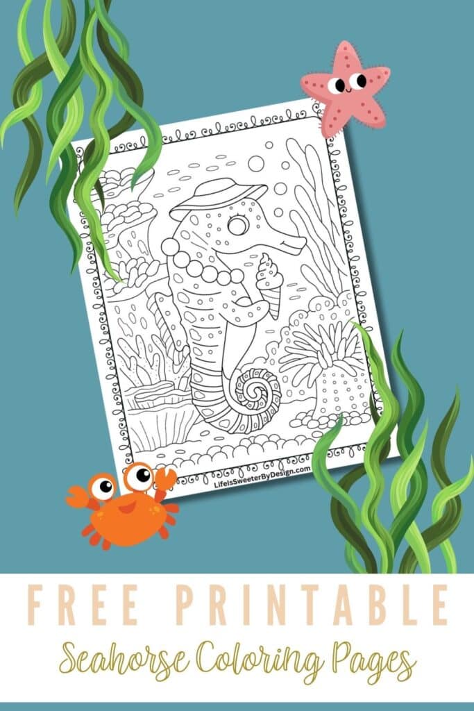 Free Printable Seahorse Coloring Pages for Kids - Life is Sweeter By Design