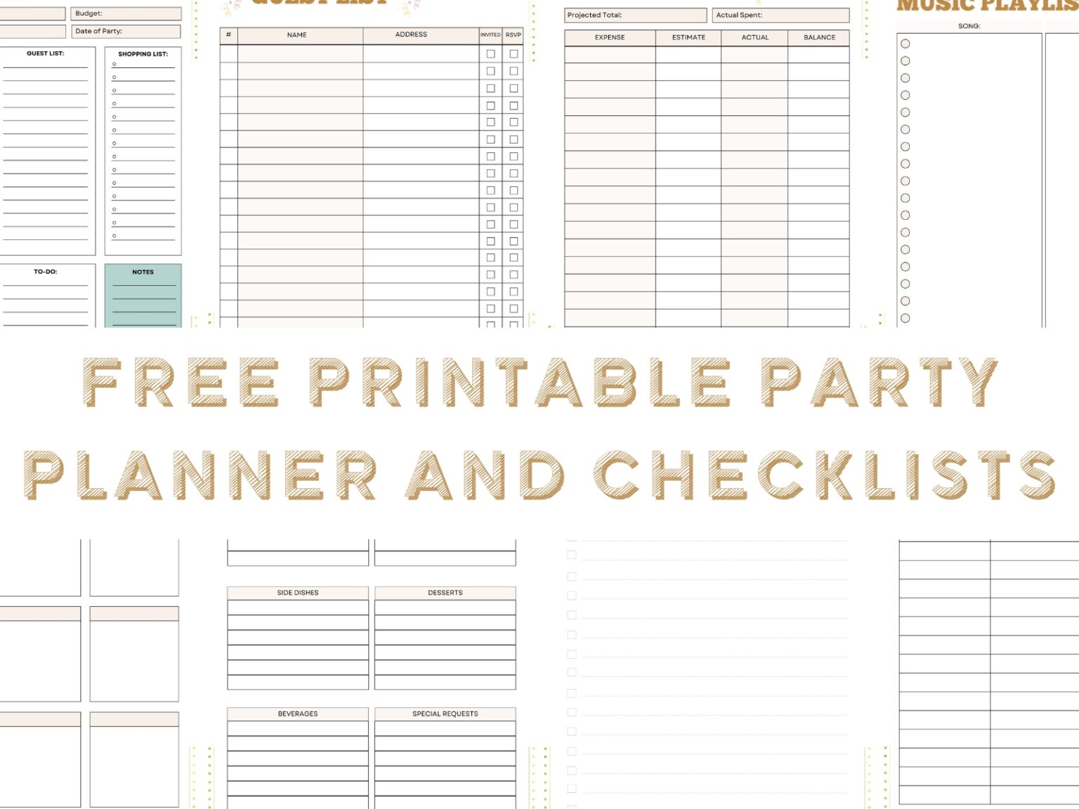 Free Printable Party Planner & Checklists (9 Pages!) - Life is Sweeter ...
