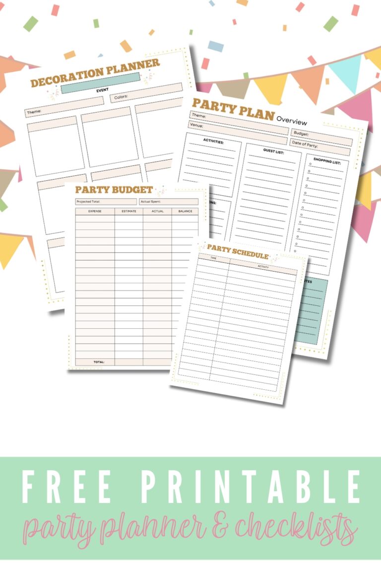 Free Printable Party Planner & Checklists (9 Pages!) - Life is Sweeter ...