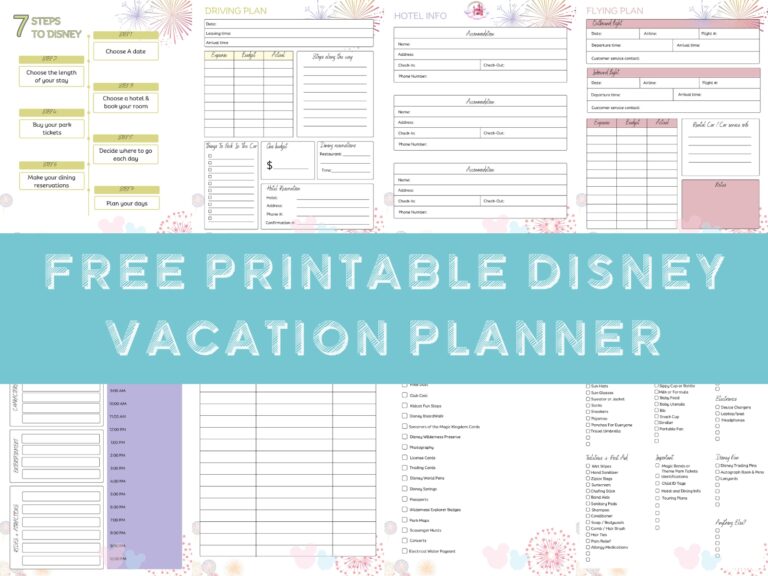 Free Printable Disney Vacation Planner 27 Pages! - Life is Sweeter By ...