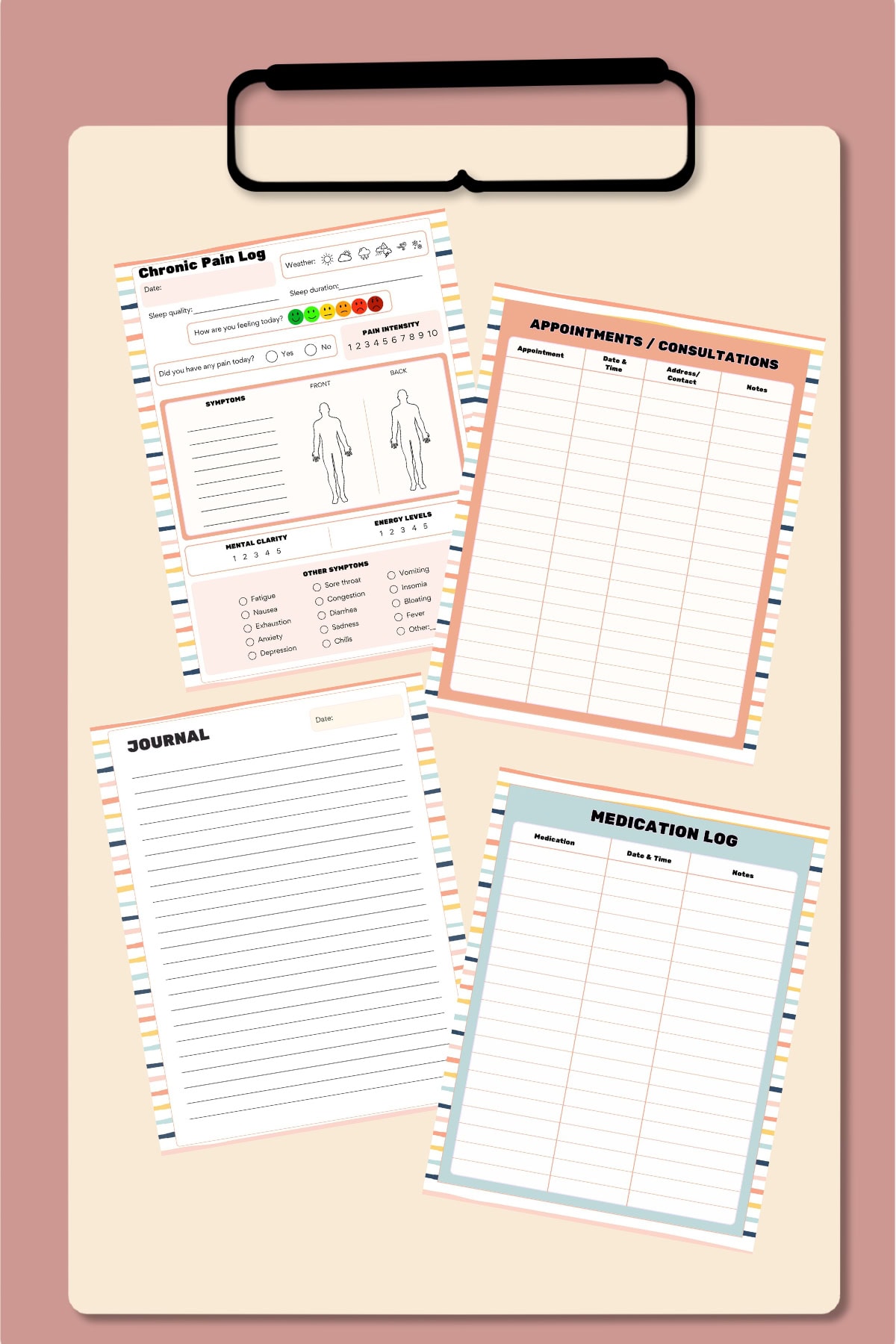 Free Printable Chronic Pain Log Kit - Life is Sweeter By Design