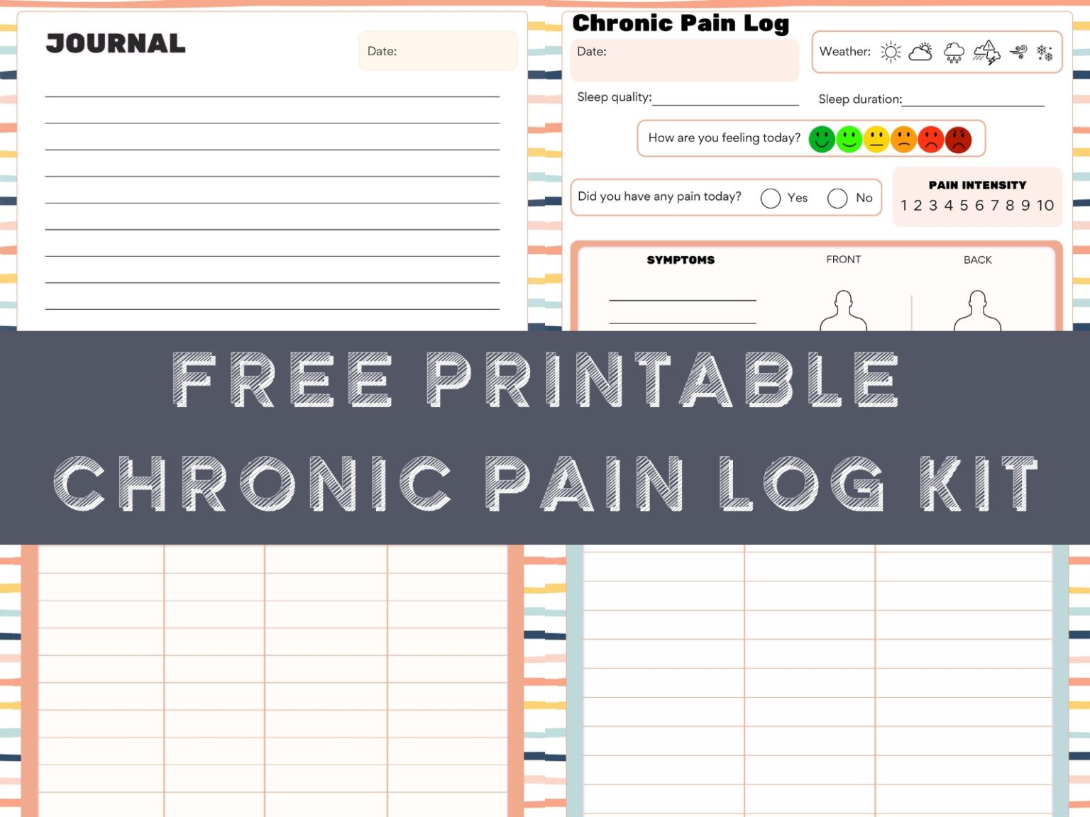 Free Printable Chronic Pain Log Kit - Life is Sweeter By Design