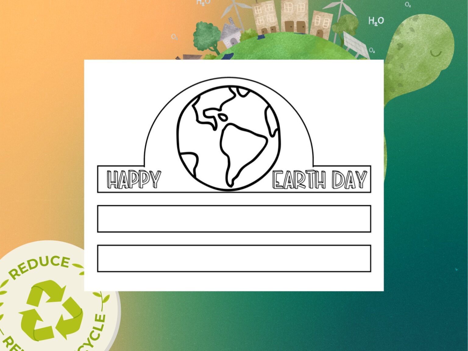 Free Coloring Earth Day Crown Printable for Kids - Life is Sweeter By ...