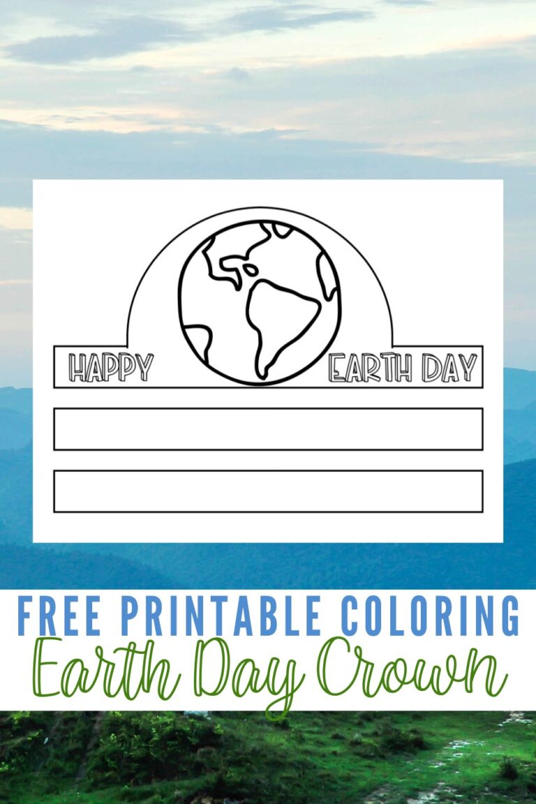 Free Coloring Earth Day Crown Printable for Kids - Life is Sweeter By ...
